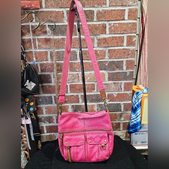 Fossil | Bags | Fossil Vintage Pink Leather On Corners | Poshmark